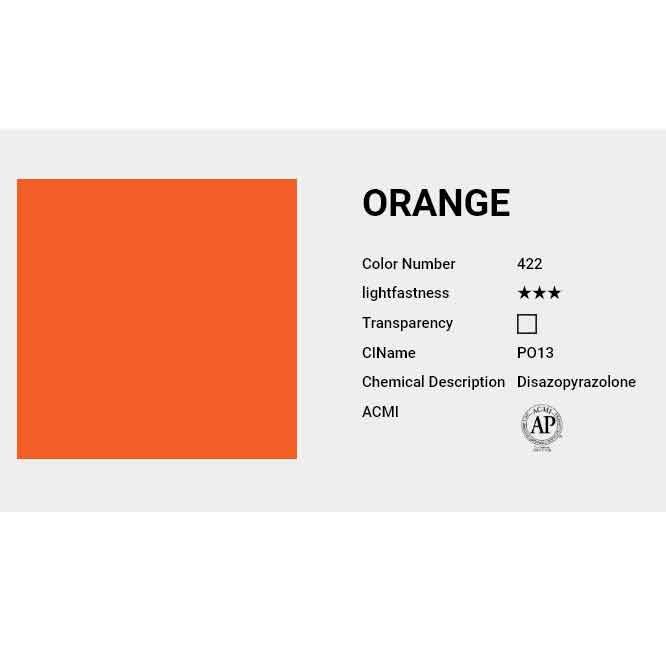 آبرنگ حرفه ای شین هان orange 422 (حجم 7.5 میل) | قلمتراش