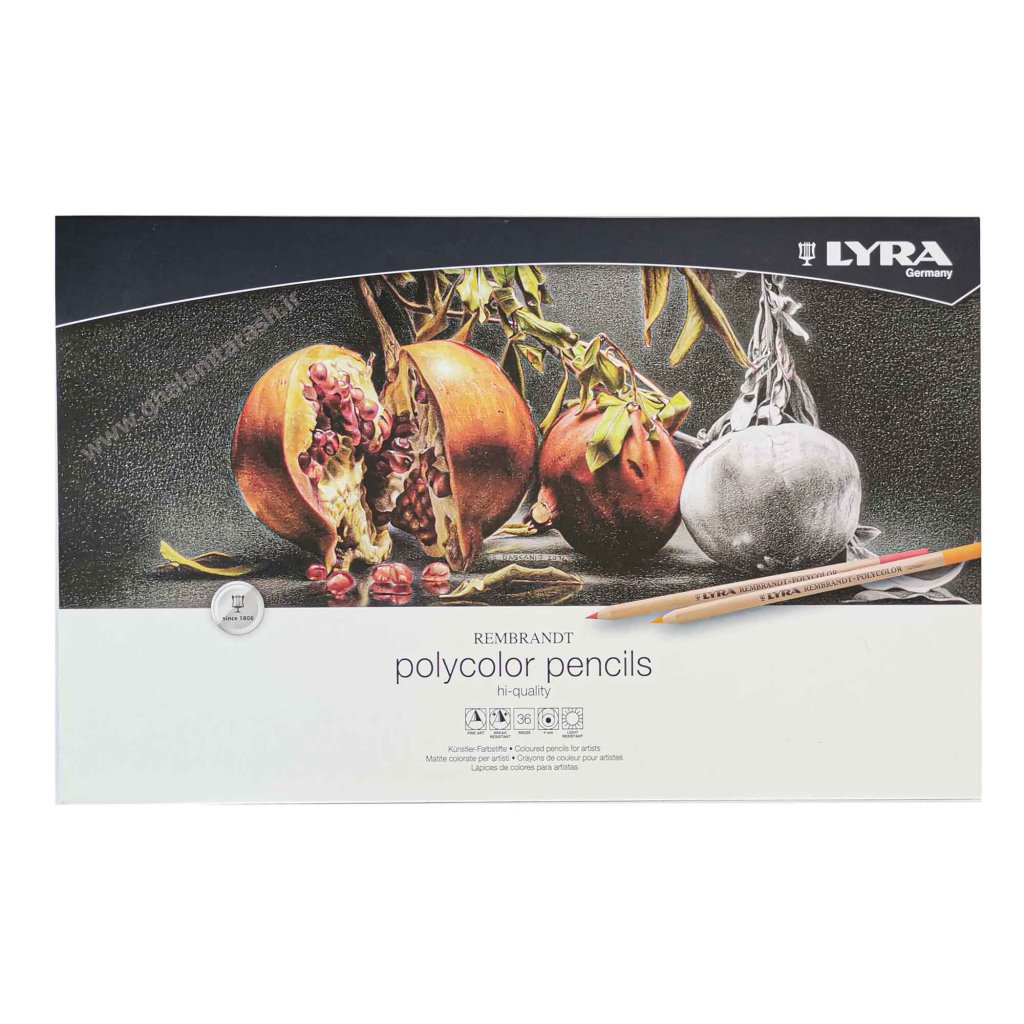مداد رنگی 36 رنگ لیرا مدل پلی کالر (polycolor pencils) | قلمتراش